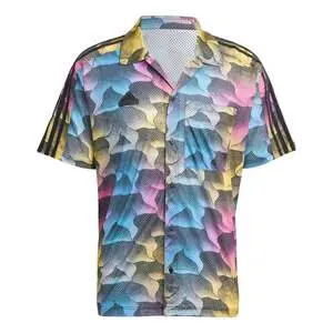 Adidas Tiro Allover Print Mesh Resort Shirt Asia Sizing 'multi-color - Black/spark