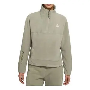 Nike Fleece Zip Up Stand Collar Sports Jacket - Green