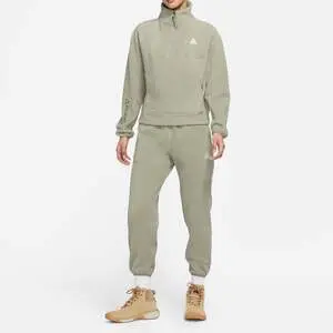 Nike Fleece Zip Up Stand Collar Sports Jacket - Green