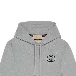Gucci Cotton Jersey Hooded Sweatshirt With Logo Detail - Grey