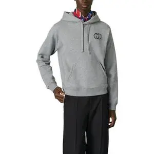Gucci Cotton Jersey Hooded Sweatshirt With Logo Detail - Grey