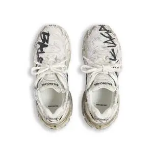 Balenciaga Runner Graffiti Sneakers - White/black