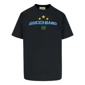 Gucci Gucci Short-Sleeve Embroidered T-Shirt Black