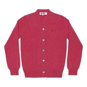 Play Comme Des Garcon Cardigan With Small Heart Applique - Pink