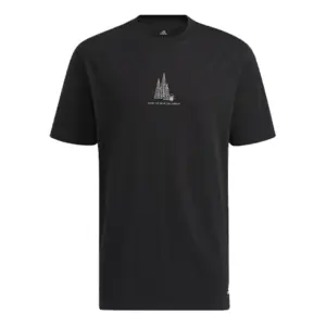 Adidas Camping Graphic Short Sleeve Tee Pattern Round Neck Black T-shirt