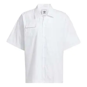 Adidas Originals Speed Ss Shirt Smiling Face Pattern Embroidered Solid Color Short Sleeve Couple Style White - Multi-color