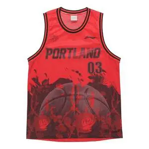 LI-NING Custom Basketball Jersey - Red/grey