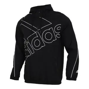 Adidas Large Logo Sports Hooded Jacket - Black