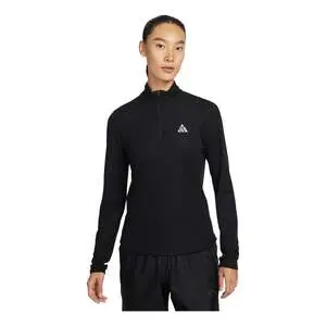 Nike Dri-fit Quarter Zip Long Sleeve Top - Black