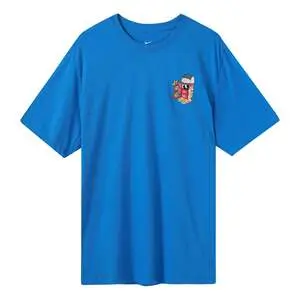 Nike Shoe Printing Sports Round Neck Short Sleeve - Blue