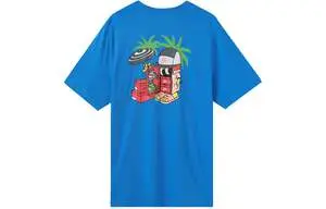 Nike Shoe Printing Sports Round Neck Short Sleeve - Blue