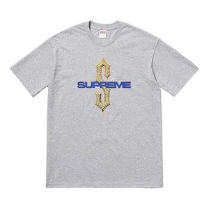 Supreme Supreme Ss18 Diamonds Tee Heather Grey Diamond Printing Short Sleeve Unisex Gray Grey