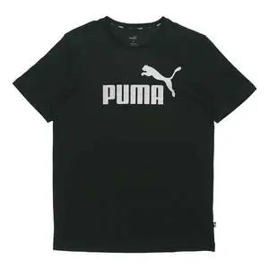 PUMA Logo Printed Short Sleeve Tee - Black
