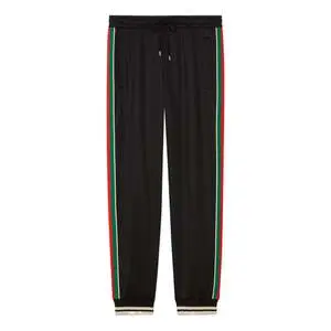 Gucci Tapered Webbing-trimmed Stretch-jersey Sweatpants
