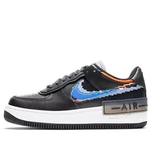 Nike Force 1 Shadow Se "pixel Swoosh Off Noir - Black/white/orange