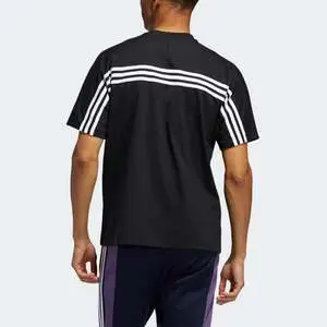 Adidas Originals 3-stripe Tee Stripe Logo Embroidered Short Sleeve - Black