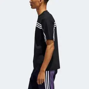 Adidas Originals 3-stripe Tee Stripe Logo Embroidered Short Sleeve - Black