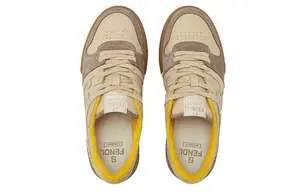 Fendi Low Top Suede Sneakers - Beige/yellow
