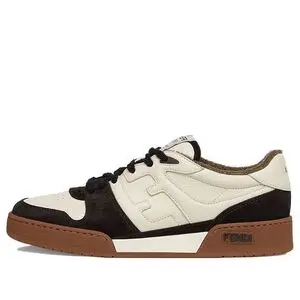Fendi Fendi Low Top Suede Sneakers Cream/black