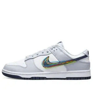 Nike Dunk Low 3d Swoosh Sneakers - White/grey