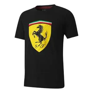 PUMA Ferrari Race Big Shieldtee+ Printing Short Sleeve - Black
