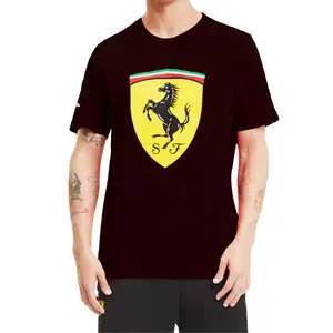 PUMA Ferrari Race Big Shieldtee+ Printing Short Sleeve - Black