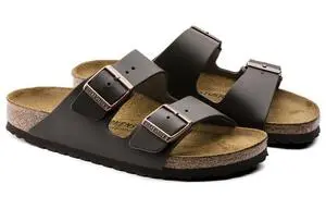 BIRKENSTOCK Arizona Leather Sandals - Dark Brown
