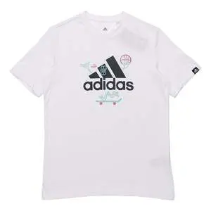 Adidas Logo Printing Pattern Sports Male - White