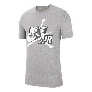 JORDAN Printing Casual Sports Round Neck Short Sleeve - Gray