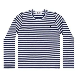 Play Comme Des Garcon Comme Des Garcons Play Small Logo Stripe Long Sleeves Tee 'blue White Bluewhite