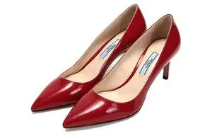 Prada Pointed Patent Leather Heels - Red