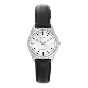 Casio Quartz Analog Leather Strap Watch - Black