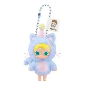 POP MART Baby Molly Pocket Friends Vinyl Plush Pendant 'feeling Blue - Multi-color