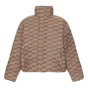 Balenciaga Bb Monogram Puffer Jacket - Beige/brown