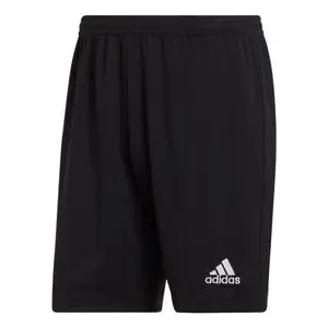 Adidas Solid Color Logo Printing Straight Casual Shorts Black - Default Color