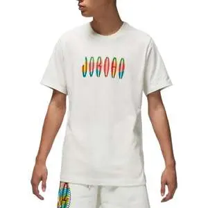 JORDAN Solid Color Round Neck Pullover Brand Short Sleeve T-shirt White