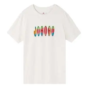 JORDAN Solid Color Round Neck Pullover Brand Short Sleeve T-shirt White