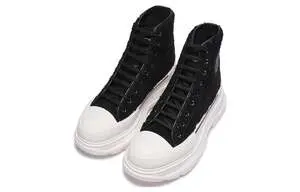 Alexander McQueen Tread Slick High Top Lace Up Boots - Black/beige