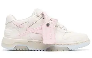 Off-White Out Of Office Arrow-motif Low-top Sneakers - Cream/pink
