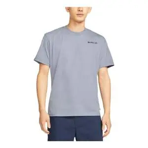 Nike Back Cartoon Printing Round Neck Casual Short Sleeve Blue - Multi-color