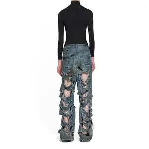 Balenciaga Super Destroyed Baggy Jeans - Light Blue