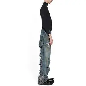 Balenciaga Super Destroyed Baggy Jeans - Light Blue