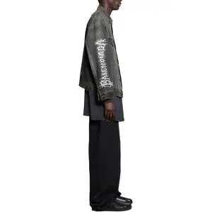 Balenciaga Metal Large Fit Denim Jacket - Black