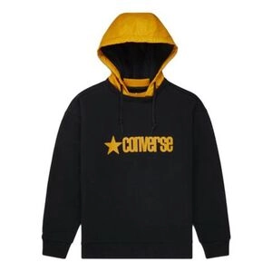 CONVERSE Logo Letter Hooded Sports Sweater - Black