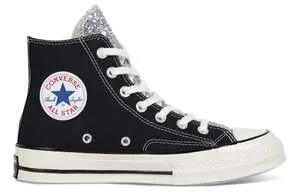CONVERSE X Chiara Ferragni Chuck 70 Silver Glitter High Top Sneakers - Black