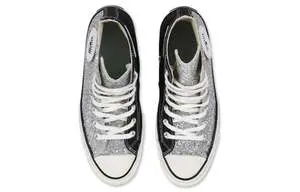 CONVERSE X Chiara Ferragni Chuck 70 Silver Glitter High Top Sneakers - Black