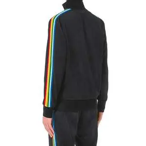 Palm Angels Track Jacket With Rainbow Stripes - Black