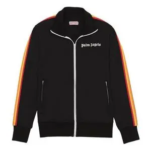 Palm Angels Track Jacket With Rainbow Stripes - Black