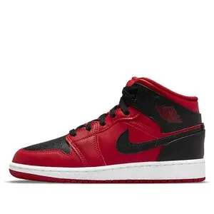 JORDAN 1 Mid 'reverse Bred' Sneakers - Red/black
