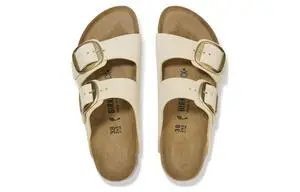 BIRKENSTOCK Arizona Big Buckle Nubuk Leather Sandals - Beige